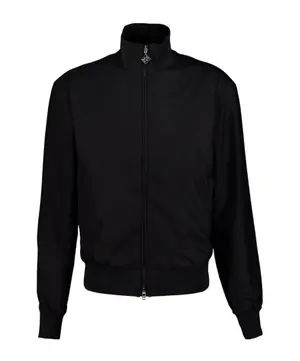 Casablanca Zip-up Stand Collar Track Jacket - Black