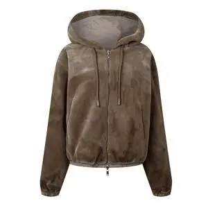 Moose Knuckles Cropped Hooded Zip-up Jacket