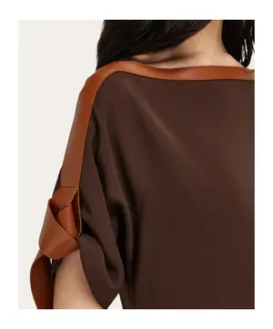 FERRAGAMO Long Viscose Dress With Gathered Detail