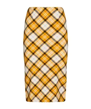 Burberry Checked Midi Skirt