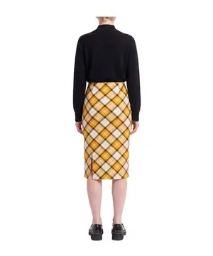 Burberry Checked Midi Skirt