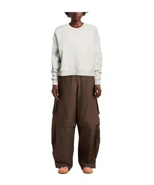 Max Mara Solid Color Fleece Long-sleeve Sweatshirt