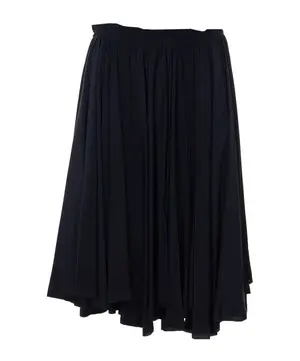 AMI Paris Pleated Asymmetric Skirt - Black