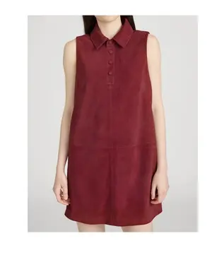 FRAME Garnet Suede City Shift Mini Dress