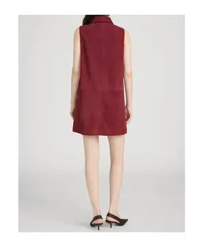 FRAME Garnet Suede City Shift Mini Dress