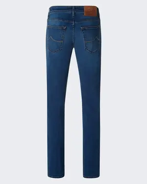 Jacob Cohen Heren Broek Pant 5 Pkt Super Slim Fit Nick Slim Medium Blauw