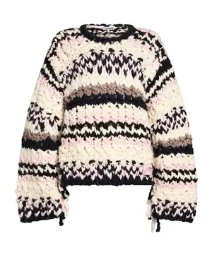GANNI Multicolored Wool Knit Sweater