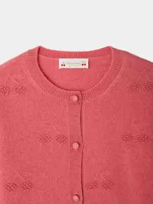 Bonpoint Manon Raspberry Cashmere Cardigan