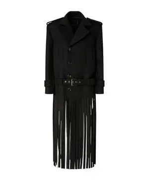 Pinko Wool-blend Fringed Coat