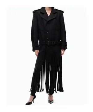 Pinko Wool-blend Fringed Coat