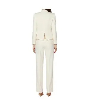 Elisabetta Franchi Gabardine Fabric High-waisted Wide-leg Trousers
