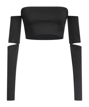 MAISON MARGIELA Solid-colored Form-fitting Cropped Top