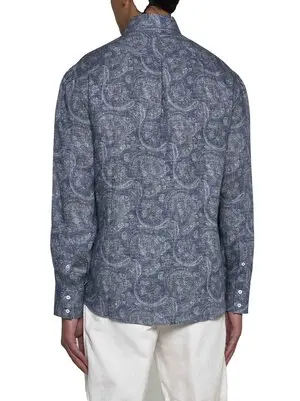 Brunello Cucinelli Graphic Printed Buttoned Shirt
