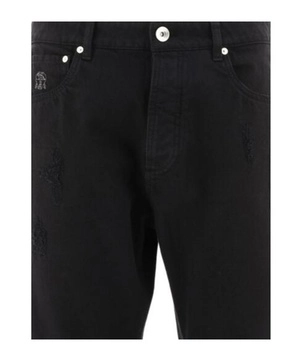 Brunello Cucinelli Distressed Straight Leg Jeans