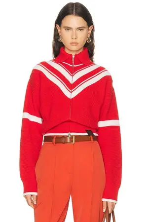 Stella McCartney Sporty 80's Wool Knit Zip Jacket - Red