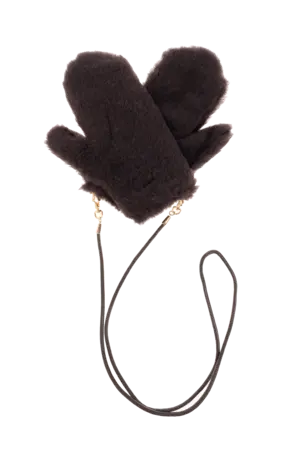 Max Mara Ombrato' Wool Mittens - Brown