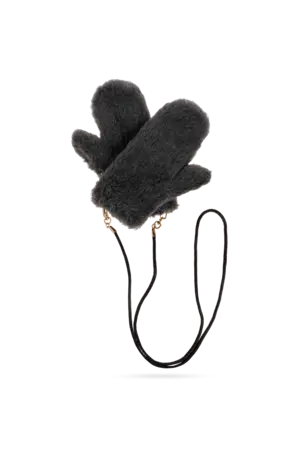 Max Mara Ombrato3 Wool And Silk Blend Mittens With Detachable Cord