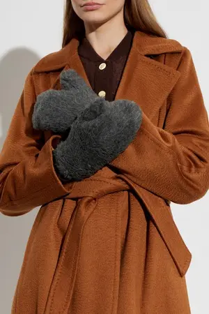 Max Mara Ombrato3 Wool And Silk Blend Mittens With Detachable Cord