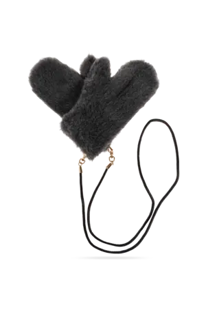 Max Mara Ombrato3 Wool And Silk Blend Mittens With Detachable Cord