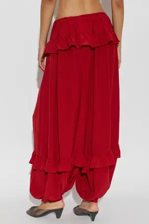 Chloé Silk Pants With Ruffles