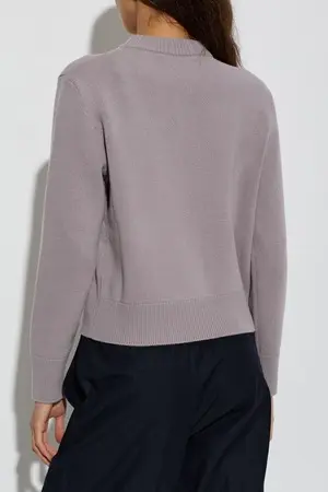 Moncler Wool Cardigan With Embroidered Logo