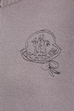 Moncler Wool Cardigan With Embroidered Logo