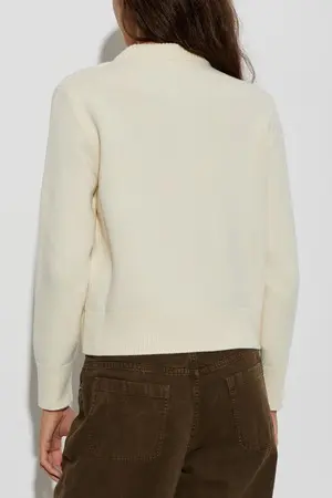Moncler Wool Cardigan With Embroidered Logo