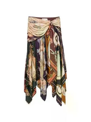 Zimmermann Silk Scarf Skirt - Brown
