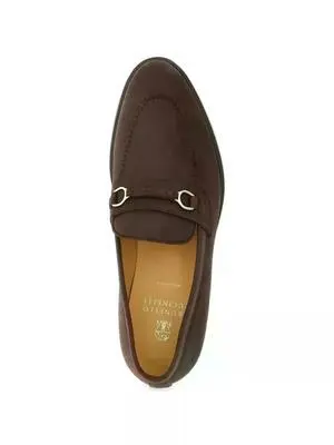 Brunello Cucinelli Suede Slip-on Loafers With Gold-tone Hardware