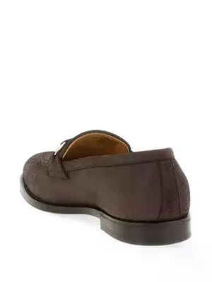 Brunello Cucinelli Suede Slip-on Loafers With Gold-tone Hardware