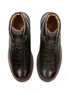 Brunello Cucinelli Lace-up Leather Boots