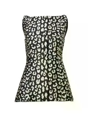 Carolina Herrera Leopard-print Boat-neck Top