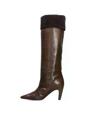 ALCHIMIA Ruched Suede-trim Boots