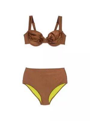 DAZE DAYZ Underwired Ruched Bikini - Brown