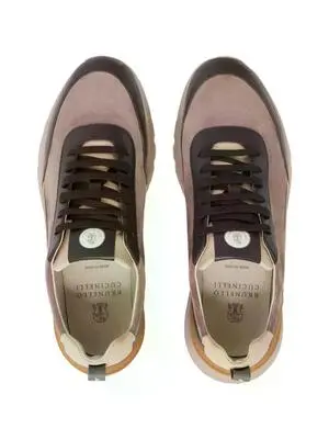 Brunello Cucinelli Leather-trimmed Suede Sneakers