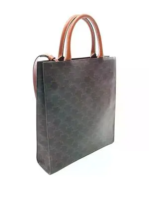 Celine 2000-2026 Small Triomphe Coated Canvas Vertical Cabas Tote Satchel