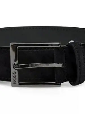 BOSS Suede-finish Buckle Belt