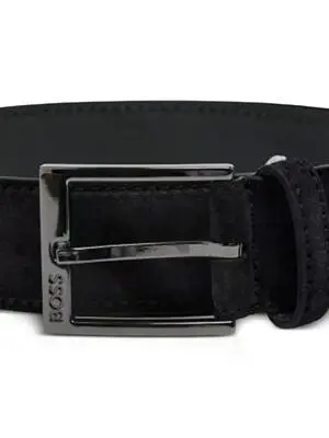 BOSS Suede-finish Buckle Belt - Black