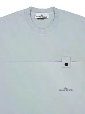 Stone Island Logo-print Chest-pocket T-shirt - Grey