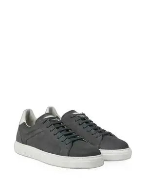 Brunello Cucinelli Dark Leather Lace-up Sneakers