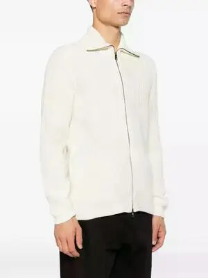 Tagliatore Zip-up Ribbed Knit Sweater