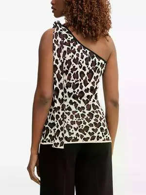 SILVIAN HEACH One-shoulder Animal Print Knit Top