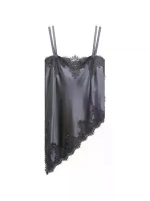Dorothee Schumacher Asymmetric Lace-trim Blouse - Grey
