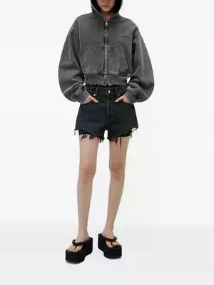 Alexander Wang Crystal Hotfix Zip-up Hoodie