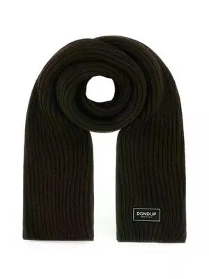 DONDUP Ribbed Logo-patch Scarf
