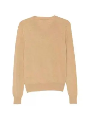 Play Comme Des Garcon Heart-patch V-neck Sweater