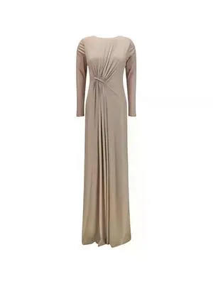 NISSA Ruched Metallic Stretch-jersey Maxi Dress