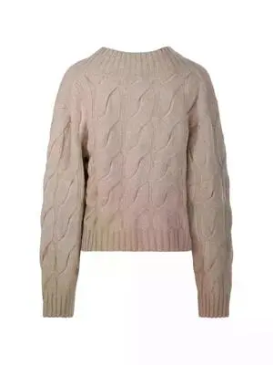 ALLUDE Cable-knit V-neck Sweater