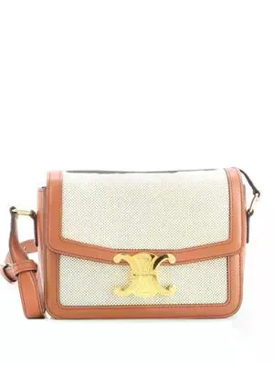 Celine Triomphe Shoulder Bag Canvas And Leather Teen Crossbody - Brown