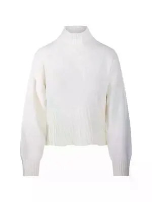 ALLUDE Ribbed-knit Roll-neck Sweater - White